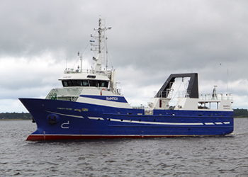 Small fishing trawler. Project T30B - foto of the ship. SeaTech ltd